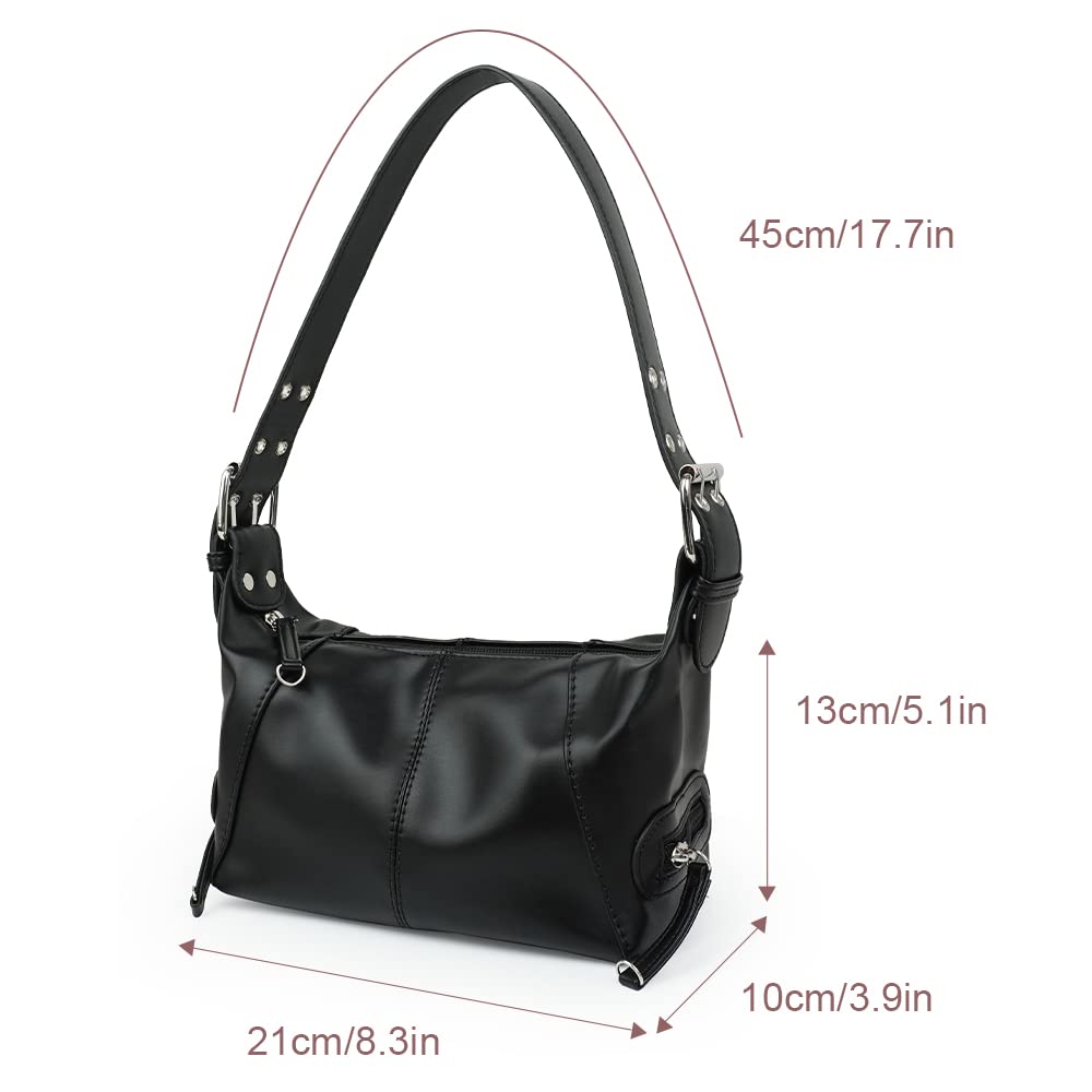 JBB PU Leather Shoulder Bag Fashion Crossbody Mini Satchel With Decorative Side Zip Small Going Out Purse