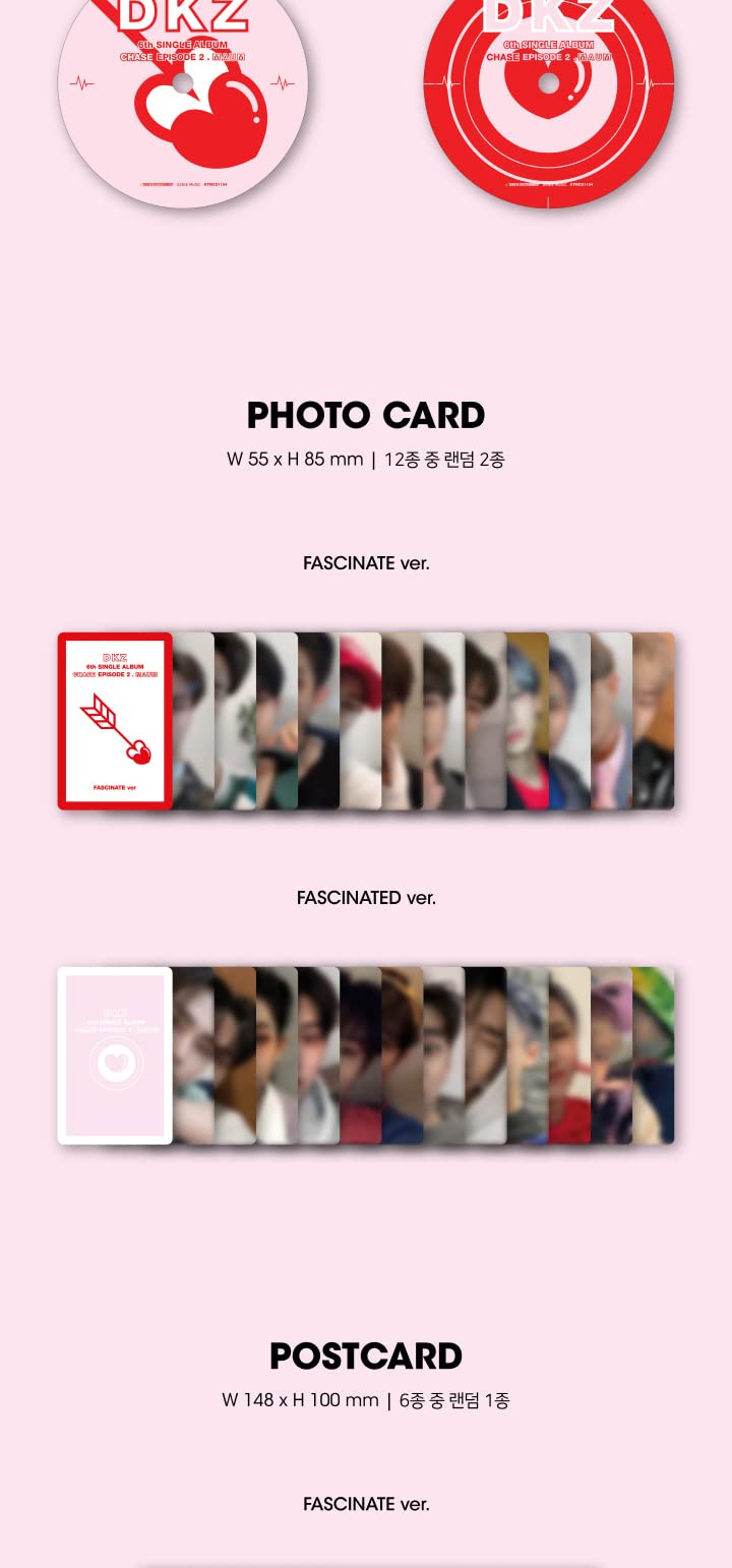 DKZ Chase Episode 2. MAUM 6th Single Album Fascinated Version CD+96p PhotoBook+2p PhotoCard+1p Postcard+1p 4Cut PhotoFilm+1p ID Card+1ea Sticker+Tracking Sealed
