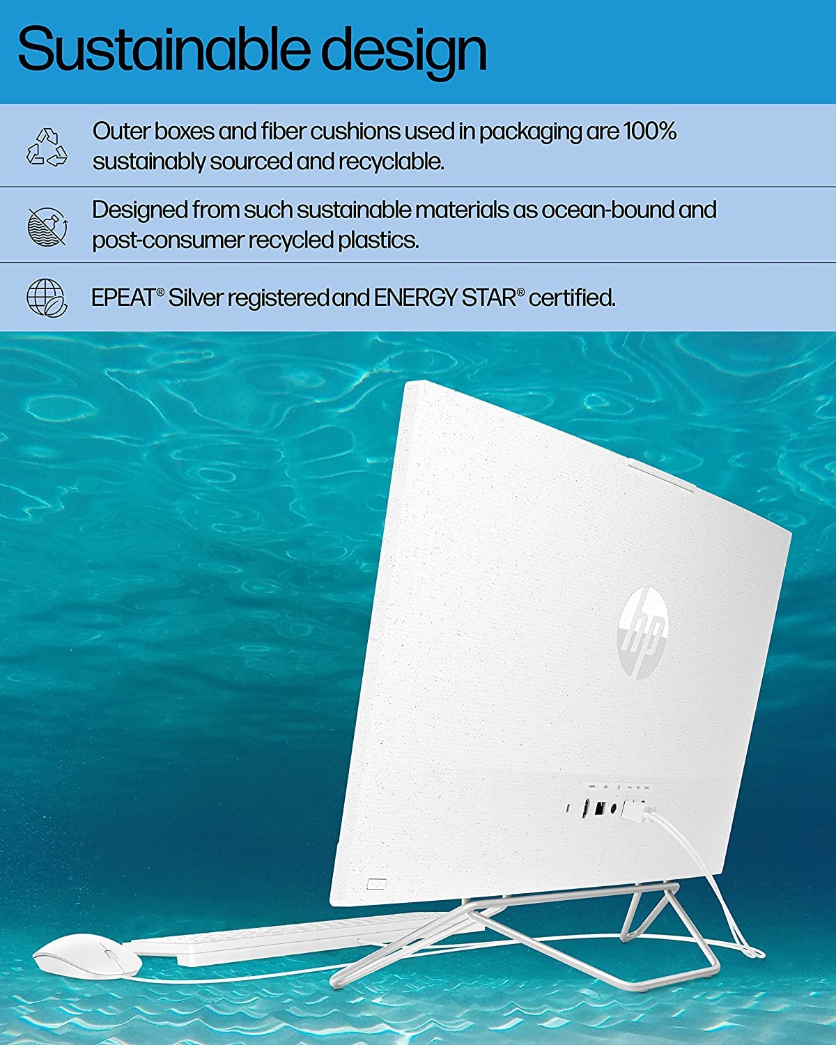 HP 2022 Newest 24-inch FHD IPS Touchscreen All-in-One Desktop Computer Quad-Core Intel Pentium Silver J5040 24GB DDR4 1TB SSD WiFi Bluetooth Windows 10 Pro White w/RATZK 32GB USB