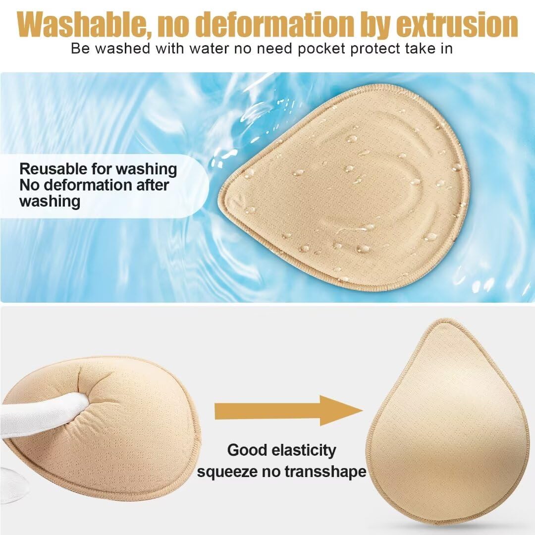 CYTMTZGA Latex Foam Mastectomy Breast Prosthesis Breast Forms Lightweight Ventilation Used Women Pocket Post-Surgery Bra Sp2L