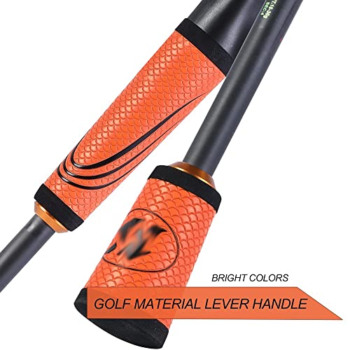 DLOETT Portable 4 Section Fishing Rod1.8m-2.4m Light Carbon Fiber Rubber Handle Spinning Casting Carp Rod (Color : D, Size : 2.4 m)