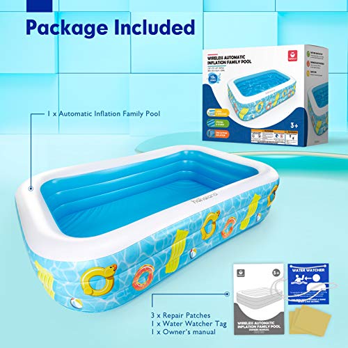 Inflatable Above Ground Pool for Adults - Blow up Kids Pools for Backyard, Inflatable Pool Above Ground Pool 118" x 72" x 22" Thickened Family Pool Kiddie Self Swimming Pool Blow up Pool for Ages 3+
