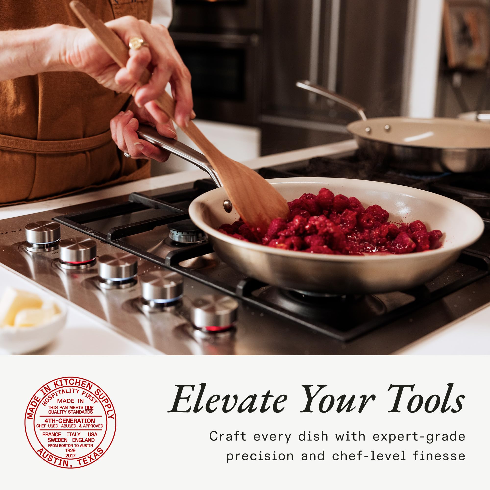 Made In Cookware - 10" Nonstick Ceramic Frying Pan - 5 Ply Stainless Clad - Professional Cookware - Crafted in USA - Induction Compatible