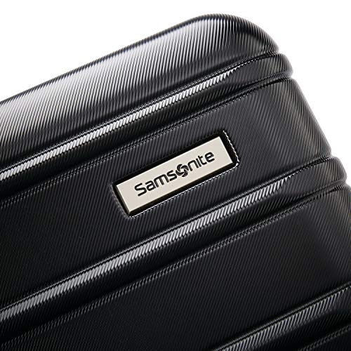 Samsonite Omni 2 Hardside Expandable Luggage with Spinner Wheels, Checked-Medium 24-Inch, Midnight Black