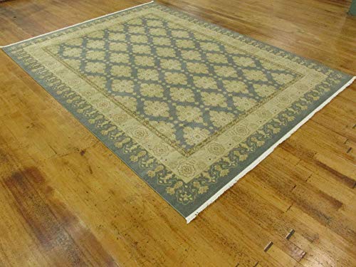 Unique Loom Edinburgh Collection Area Rug-Zinnia, 9 ft x 12 ft, Blue/Beige