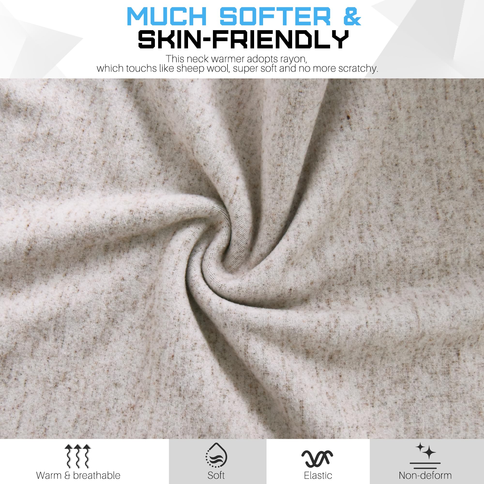 EXski Winter Neck Gaiter Warmer, Soft Fleece Face Mask Scarf for Cold Weather Skiing Cycling Outdoor Sports 2 Packed