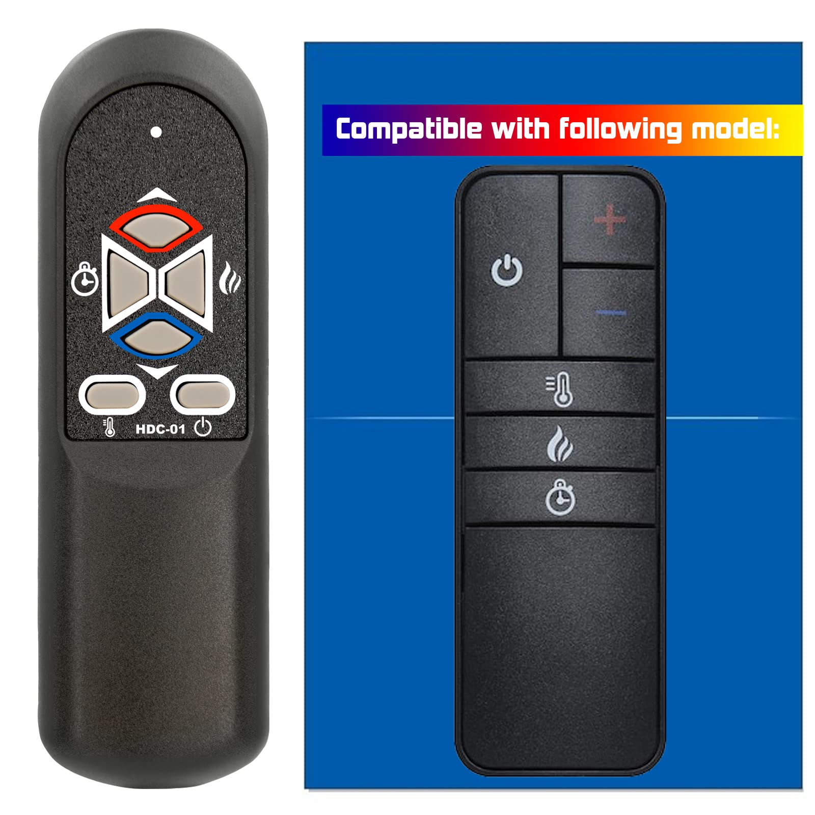GENGQIANSI Replacement for Home Decorators Collection Electric Fireplace Heater Remote Control WH100-23I2D-R WH100-26I2D-R 205975812 WSFP59ECHD-1 207000440 207000474 207000442 1001803998