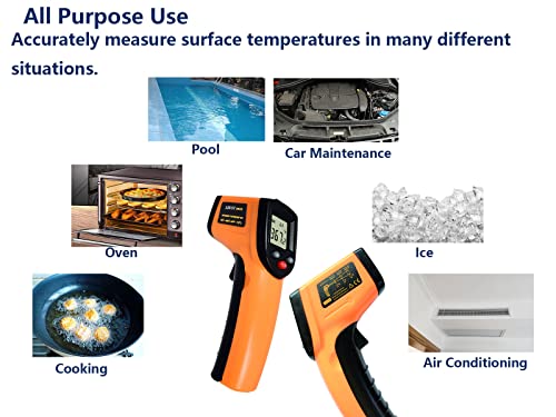 Infrared Thermometer Temperature Gun, Digital Thermometer Non-Contact Laser Infrared Ir Thermometer Gun(Not for Human) -58℉～752℉(-50℃～400℃) - Cooking Gun, Freezer Oven Thermometer