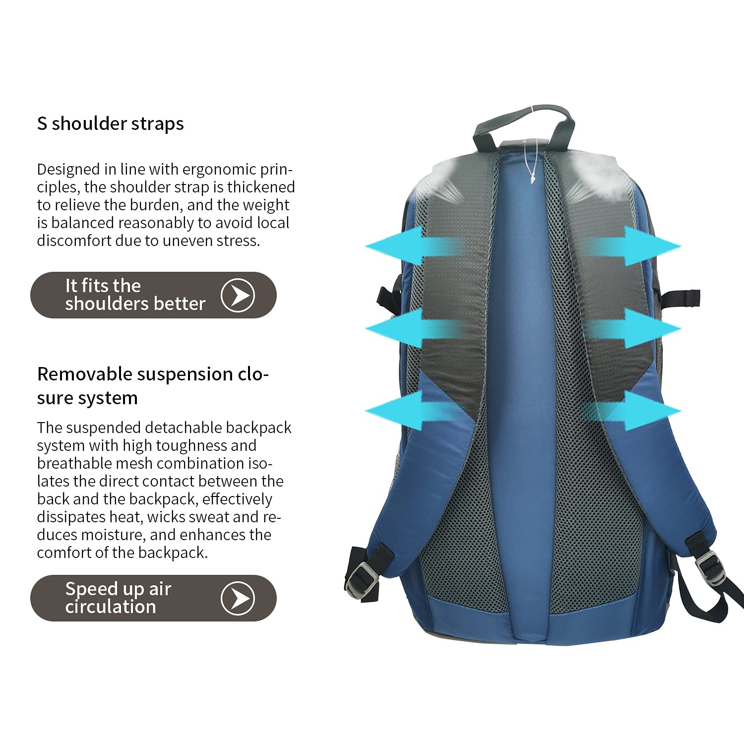 ennoven Tavel Backpack for Men Women-Water Resistant LightWeight hiking Daypack, Suitable for Camping, Hiking, Travel