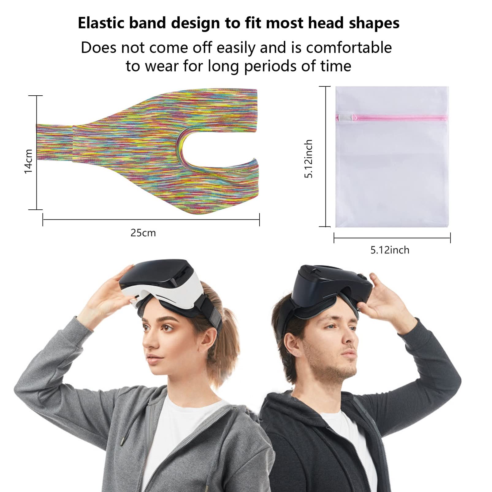 Home VR Eye Mask Cover for Oculus Quest, Breathable Sweat Guard Band High Elastic for VR Workouts Use Wearable Tech Virtual Reality Gear Headset (Color : 3-Pack)