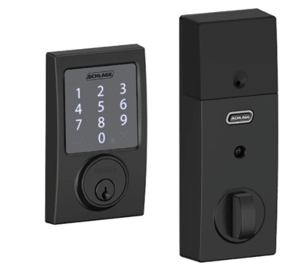 SCHLAGE Sense Smart Deadbolt With Century Trim (Matte Black)