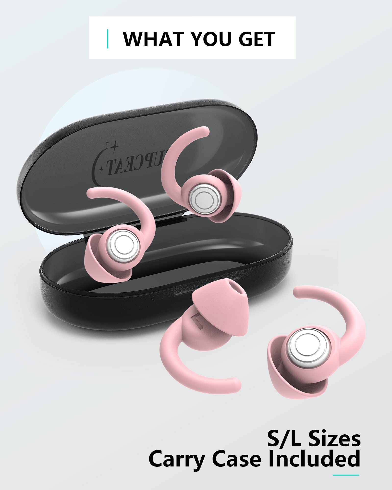 Ear Plugs for Sleeping Noise Cancelling & Reduction Silicone, 2 Pairs Reusable Sleep Ear Plugs,Hearing Protection Earplugs Sound Blocking for Concerts,Motorcycle,Work(Pink)