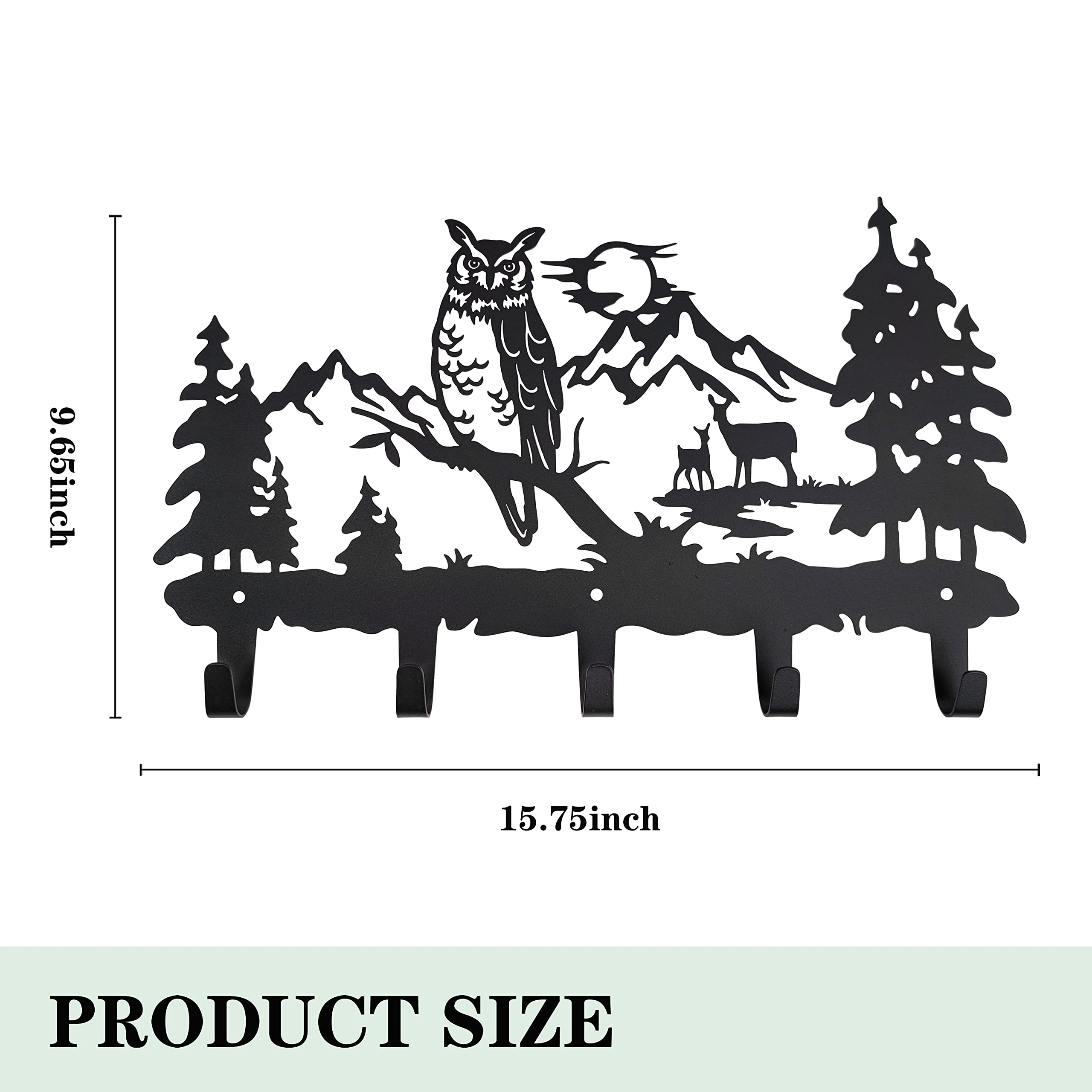 Metal Wolf Hooks Wall Art Decor- Wolf Family Hangers and Key Holder-Apply to Storage, Living Room, Hallway, Office, hut Decorative Hook Coat Rack and Backpack Hook (Black)