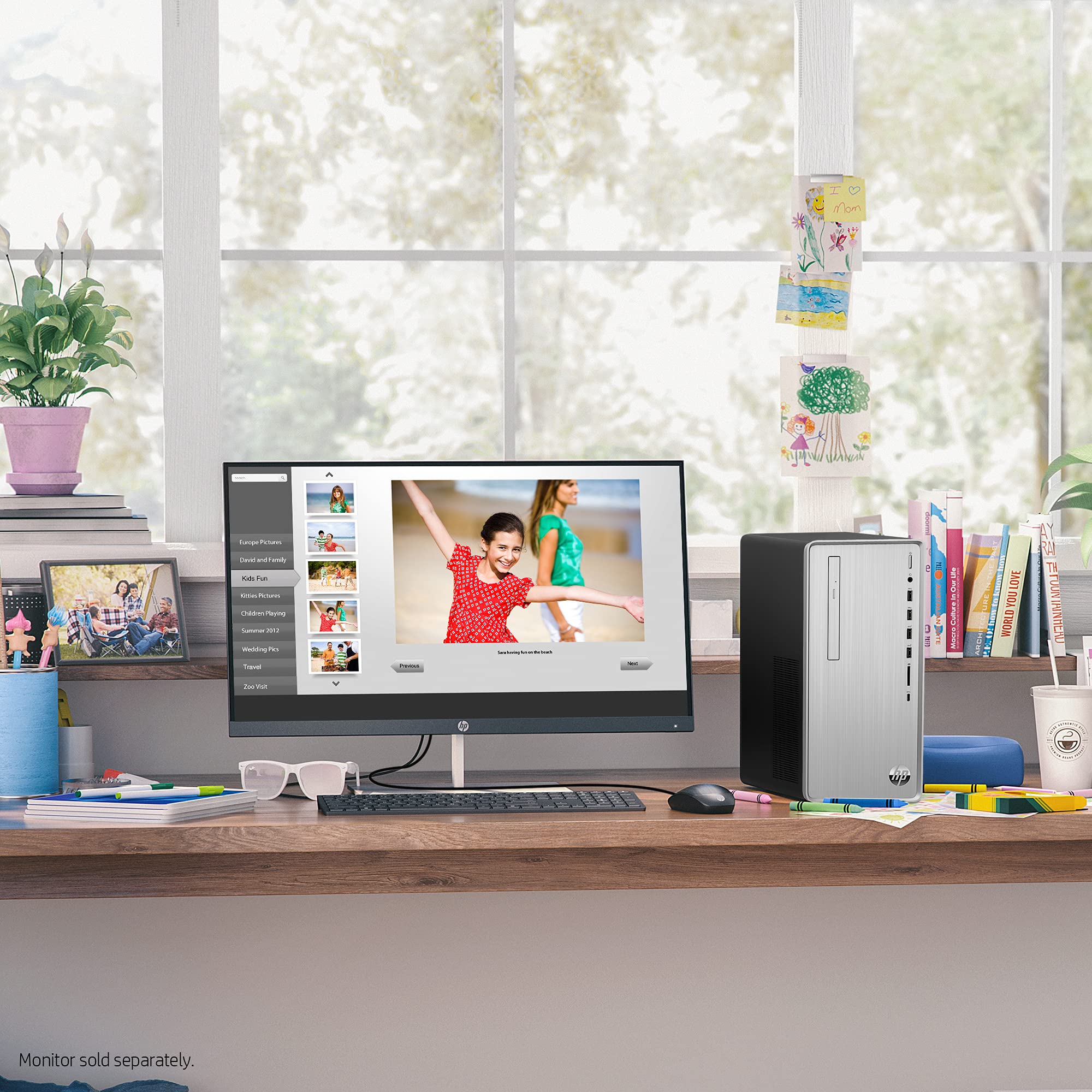 HP Pavilion Desktop, 10th Gen Intel Core i7-10700F Processor, AMD Radeon RX550, 32GB RAM, 1TB SSD + 2TB HDD, DVD, Wi-Fi, HDMI, Bluetooth, Windows 10 Home, Silver (Renewed)