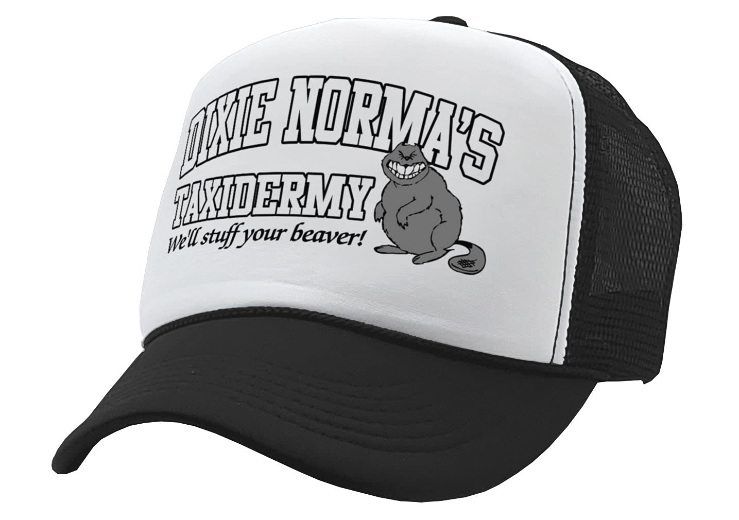 Dixie NORMAS Taxidermy - Funny Joke - Vintage Retro Style Trucker Cap Hat (Black)