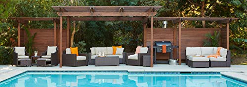 Serta Brown Resin Wicker Outdoor Patio Furniture Collection, Storage Chaise Lounge, Beige