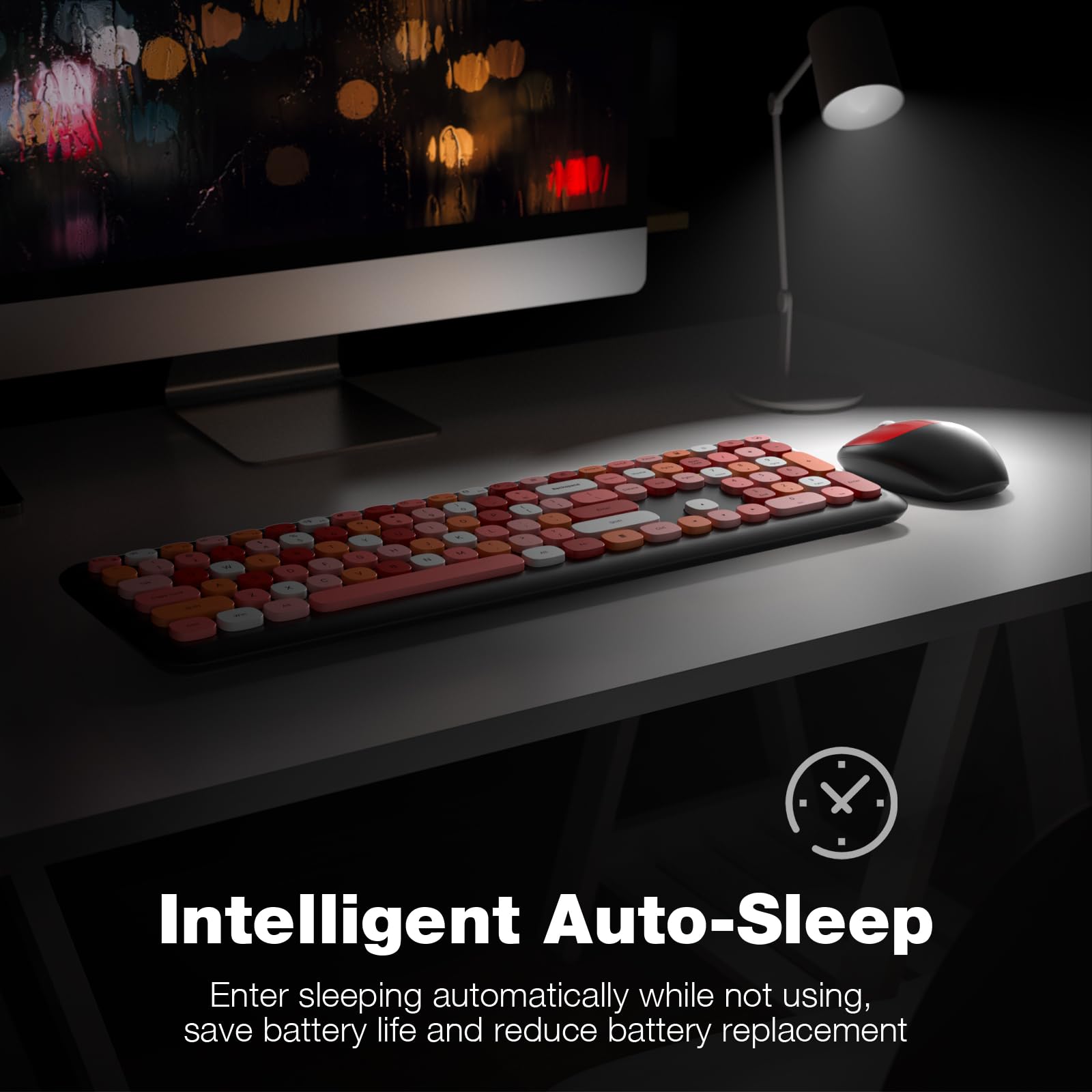 Wireless Keyboard Mouse Combo, Dilter Compact Wireless Keyboard and Mouse Set 2.4G Ultra-Thin Sleek Cute Cat Shape Design for Windows, Computer, Desktop, PC, Notebook (Purple)