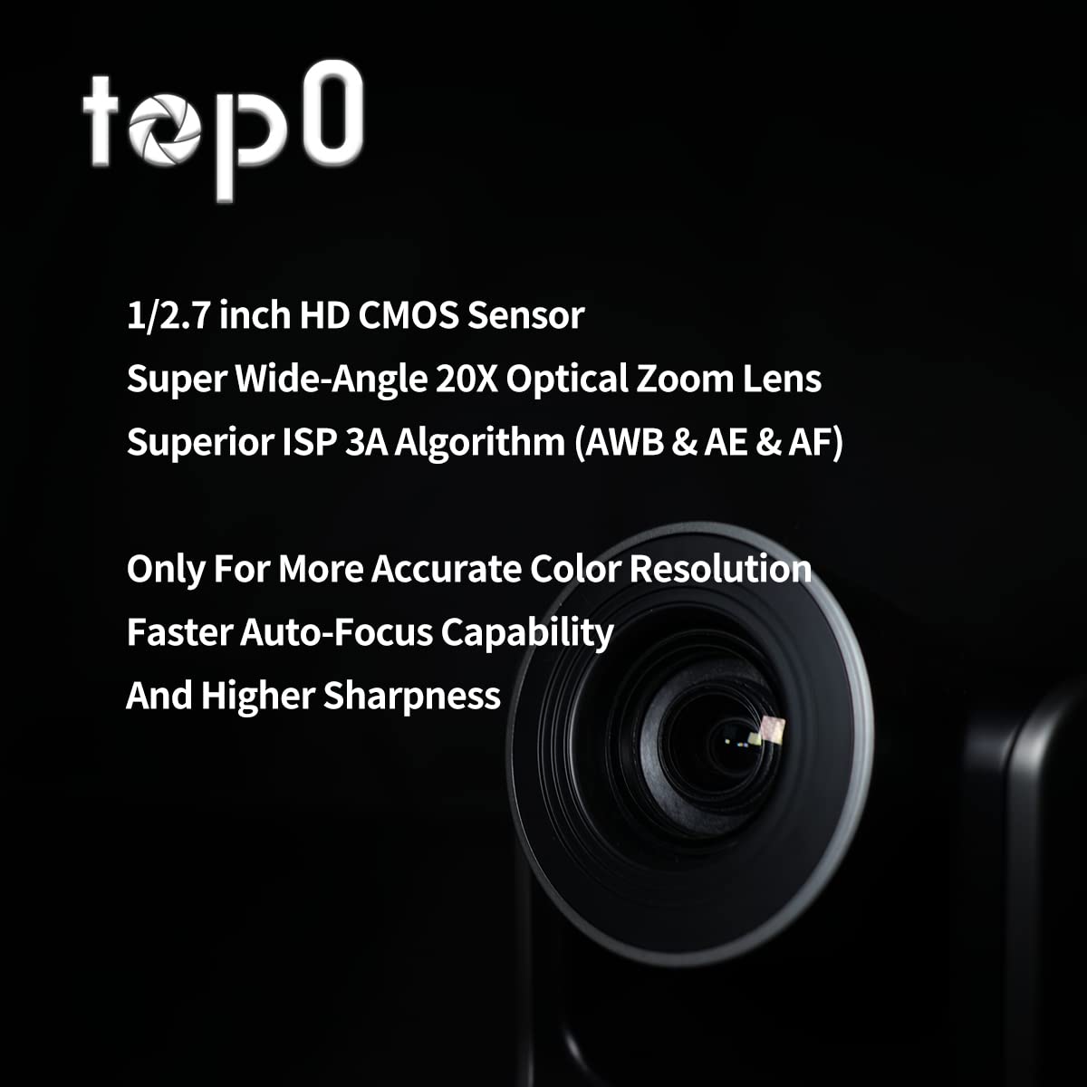 top0 PTZ Camera,3G-SDI&HDMI&IP,1080P60fps,20X Optical Zoom,Live Streaming for Events/Video Production/Church/Boradcast Service,Wall Mount Bundle (20x, Space Gray)