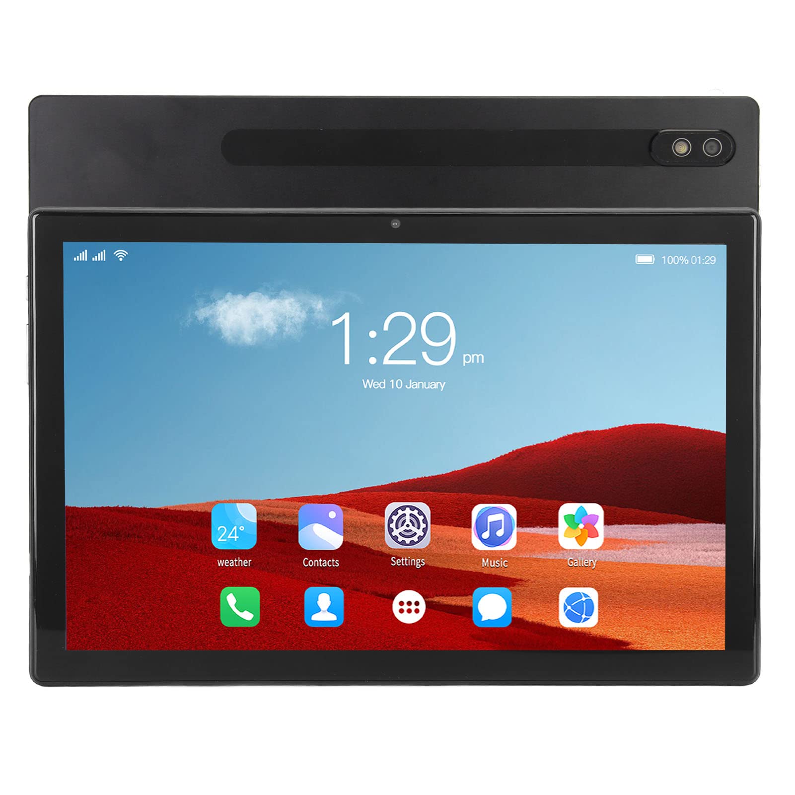 GLOGLOW Tablet PC, Night Reading Mode 10.1 Inch 2 in 1 Tablet 8GB RAM 256GB ROM 5G WiFi for Travel for Students (US Plug)