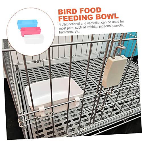 Mipcase 3pcs Parrot Holder Cup Conure Budgie Water Feeding Dispenser Cups Cage Chinchi Slot Plate Gamefowl Dish Greys Animals Accessories Feeder Trough Container Storage Lovebird