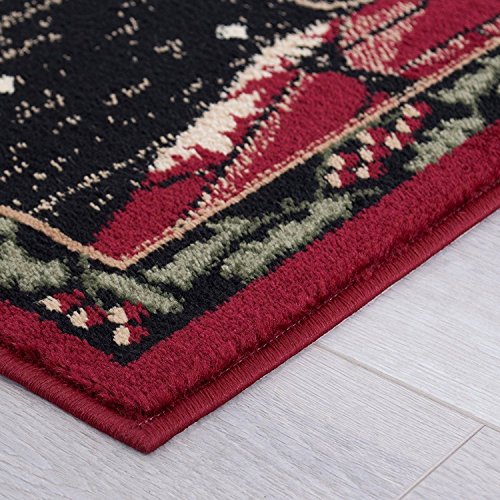 Pro Rugs. Santa Claus Winter Holiday Christmas Xmas Area Rug (3’ X 5’)