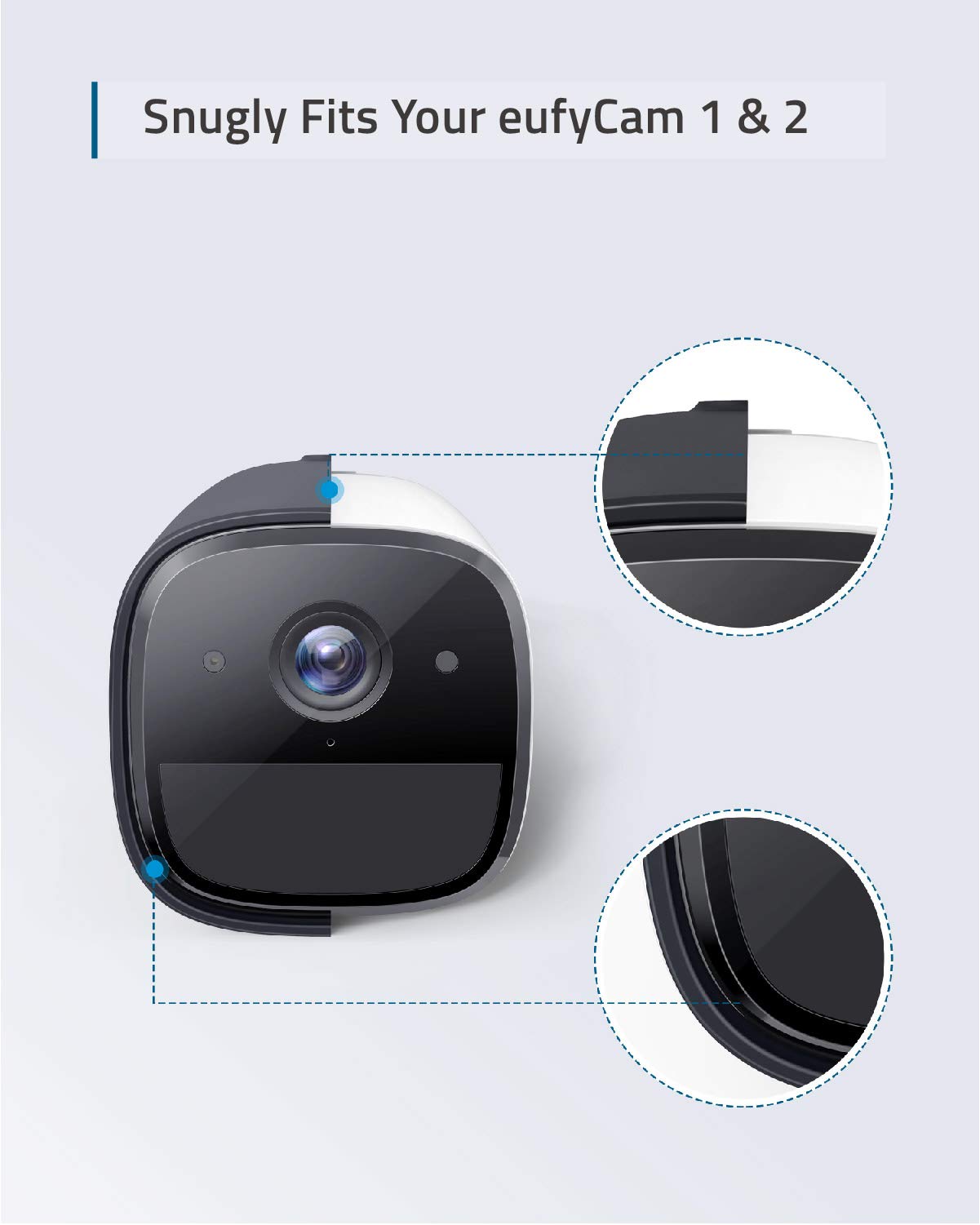 eufy Security eufyCam 1 & 2 Skin (2-Pack), Protective Silicone Casing for eufyCam 1 and 2, Easy to Install, Protection Against UV Rays and Rain (Renewed)