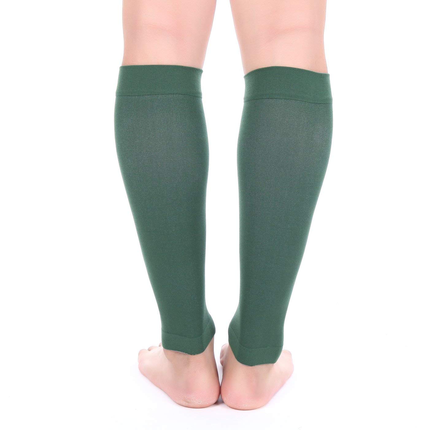 Doc Miller Compression Calf Sleeve for Men & Women, Premium Medical Grade, 20-30mmHg Graduated Support for Running, Calf Tear, Shin Splints, Knee High, Dark Green Calf Sleeves, Small Size, 2 Pair