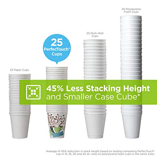 Dixie PerfecTouch 24 oz. Insulated Paper Hot Coffee Cup by GP PRO (Georgia-Pacific), Coffee Haze, 5364CD, 500 Count (25 Cups Per Sleeve, 20 Sleeves Per Case)