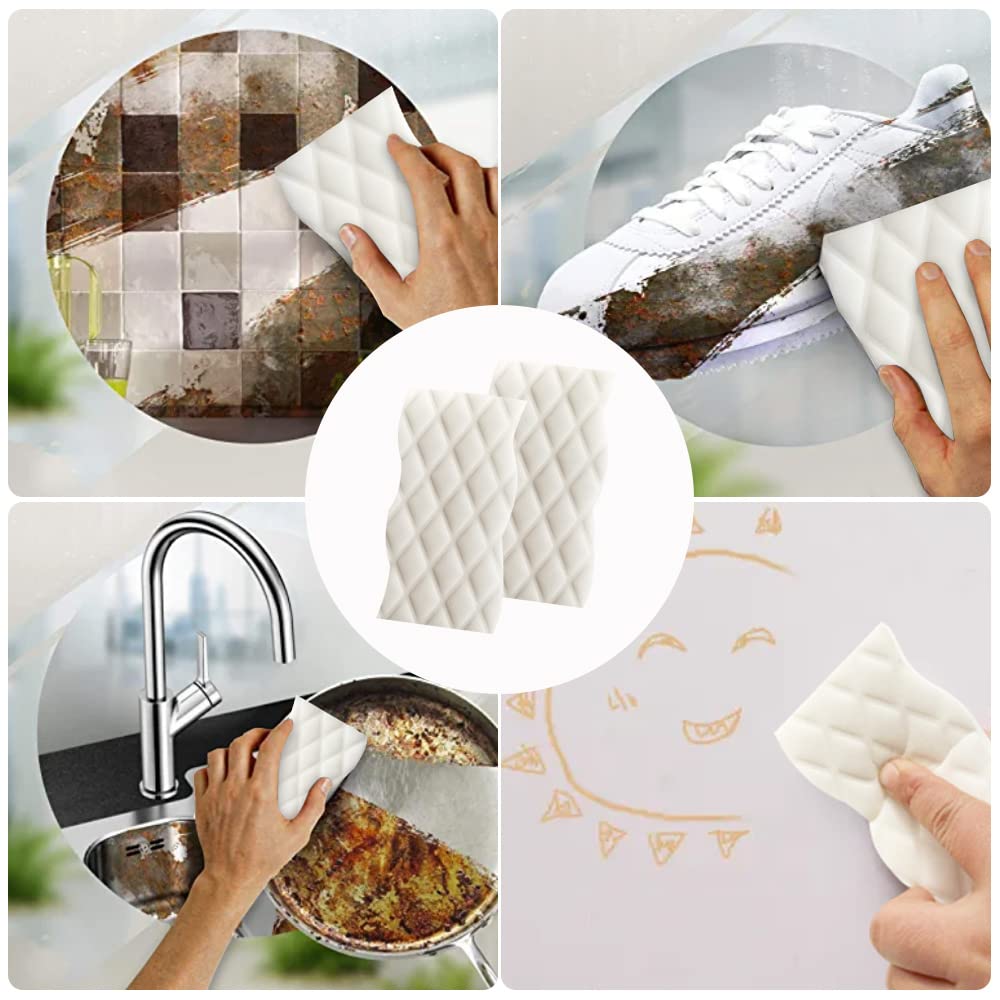 Dr.WOW Magic Cleaning Eraser,12 Pack 4X Stronger Magic Cleaning Pads-Universal Cleaner for Melamine Foam Sponges,Car,Shoes,Dishes Bathtub Furniture