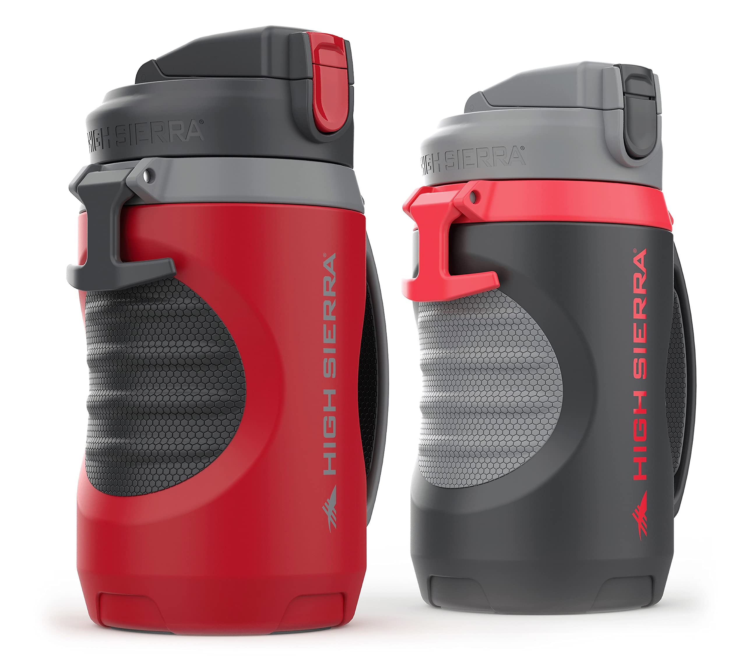 High Sierra [2 PACK BPA FREE, 64 OZ Insulated Water Jug, [Silicone Spout – NO MORE TEETH BUMPS] Built-in Fence Anchor, Keeps Iced Water Cold for Hours, EXTRA LARGE Sports Bottle 1.89 Litter Capacity