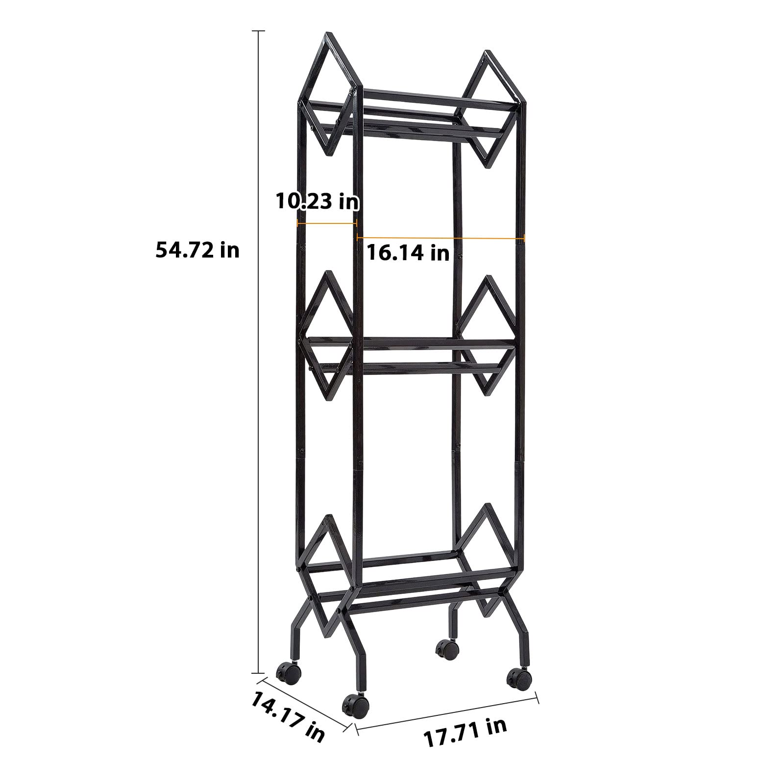 ERFEI Vinyl Record Storage Rack 3 Tier Vinyl Holder Multipurpose Book Magazine Files Display Stand with Casters for Bedroom Living Room Office