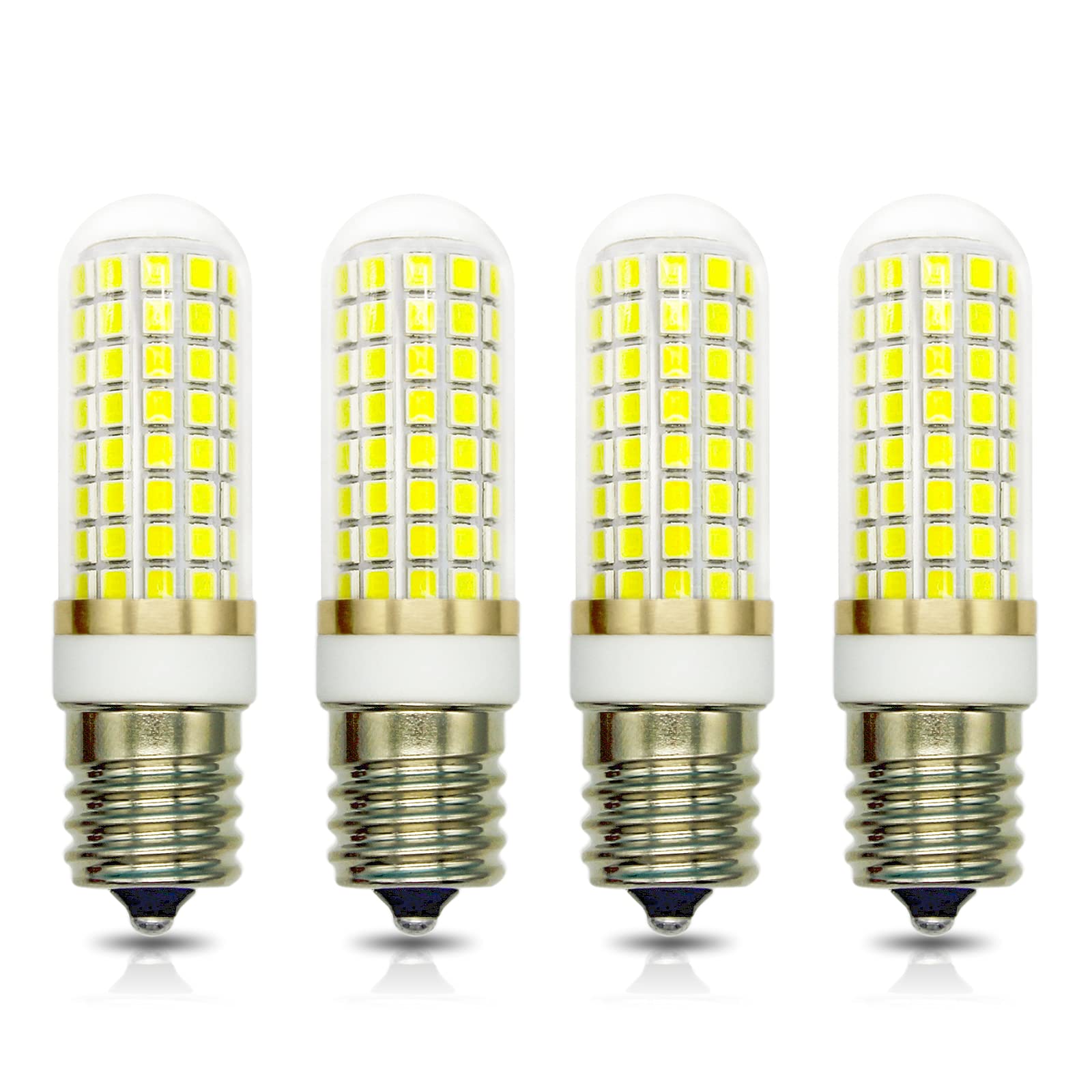 E17 Led Bulb Dimmable 8W Microwave Oven Appliance Light Bulb Equivalent to 75W/100W Halogen Bulb,Daylight White 6000K 850 Lumen AC110-130V E17 Microwave Stove Intermediate Base Light-4 Pack