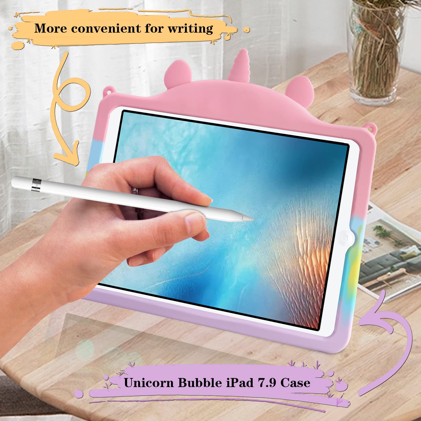 WESADN for iPad Mini 5 Case for iPad Mini 4 Case with Kickstand for Girls Women Silicone Fidget Bubble Case Cute Pop Protective Holder Tablet Cover for iPad Mini 5th 4th Generation 7.9 inch