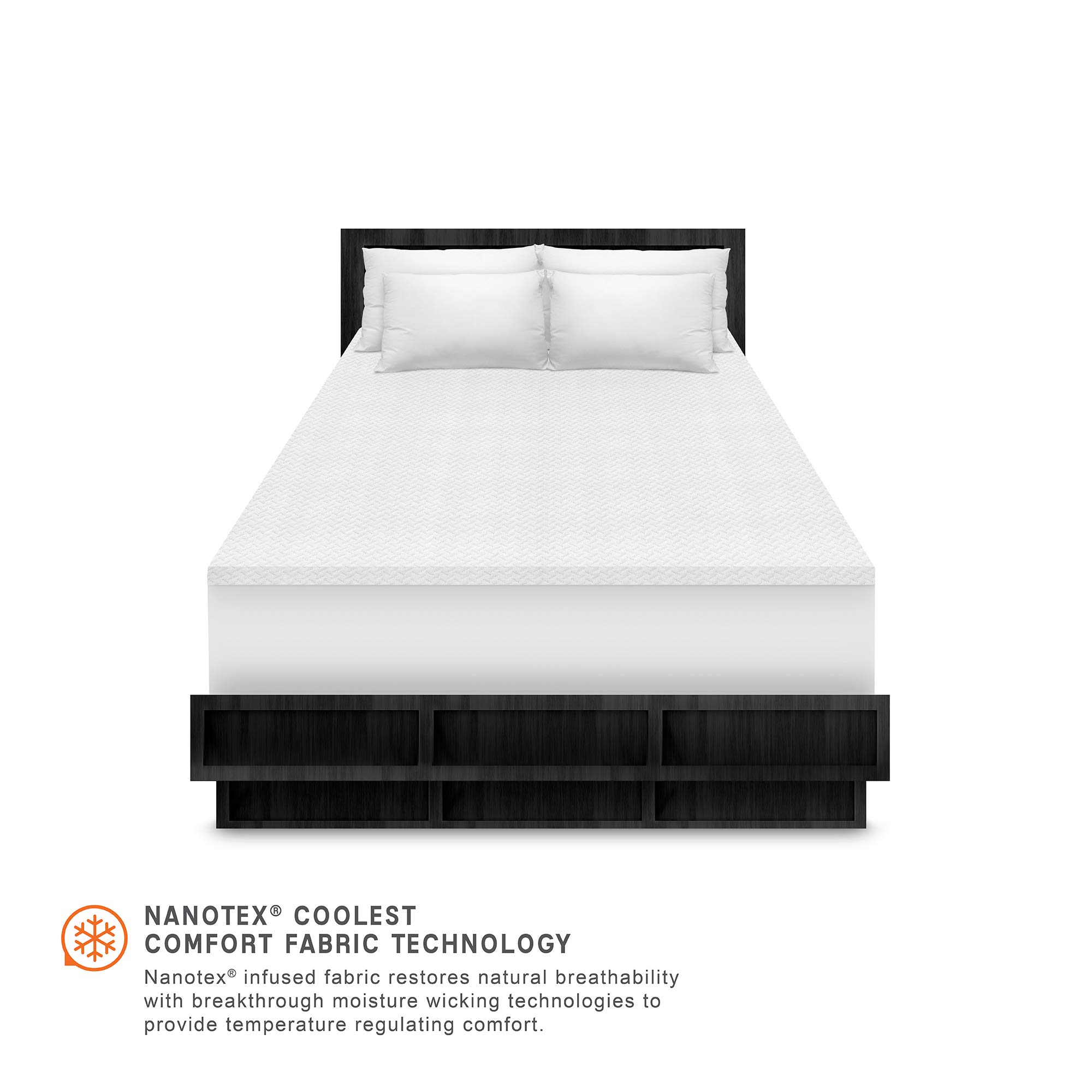 SensorPEDIC 1.5-Inch Coolest Comfort Memory Foam Bed Topper, California King, White