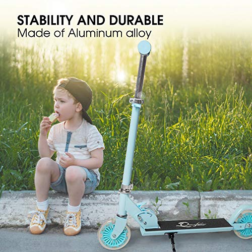 Scooters for Kids Ages 4-10,Folding Kick Scooter with 2 LED Light Up Wheels for Girls Boys Child Toddler,3 Adjustable Handle Height