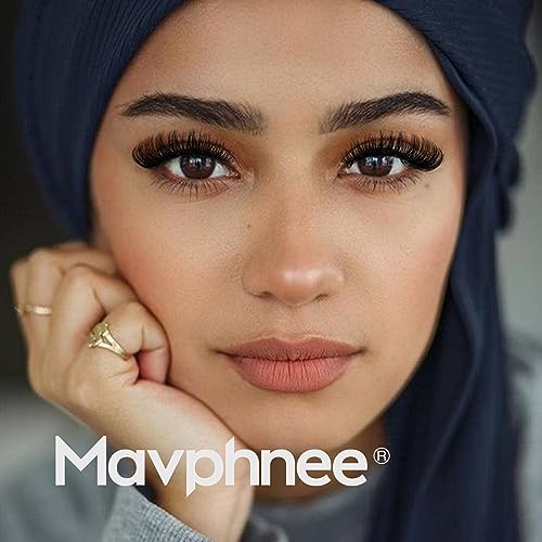 Eyelashes Natural Look Clear Band Lashes D Curl Cat Eye False Lashes Volume Fake Eyelashes 7 Pairs Wispy Fluffy Faux Mink Lashes by Mavphnee