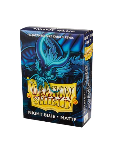 Dragon Shield Japanese Size Sleeves – Matte Night Blue 60CT - Card Sleeves Smooth & Tough - Compatible with Pokemon, Yugioh, & More– TCG, OCG,AT-11142