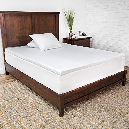 SensorPEDIC 2-Inch Prime Gel-Infused Mattress Topper, King, White
