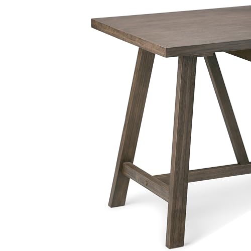 SIMPLIHOME Dylan SOLID WOOD Modern Industrial 60 inch Wide Home Office Desk, Writing Table, Workstation, Study Table Furniture in Driftwood