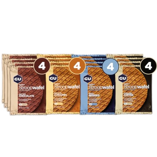 GU Energy Stroopwafel Variety Pack Sports Nutrition Waffle, Caffeine Included, and Kosher Dairy, On-The-Go Energy for Any Workout, 16 Count