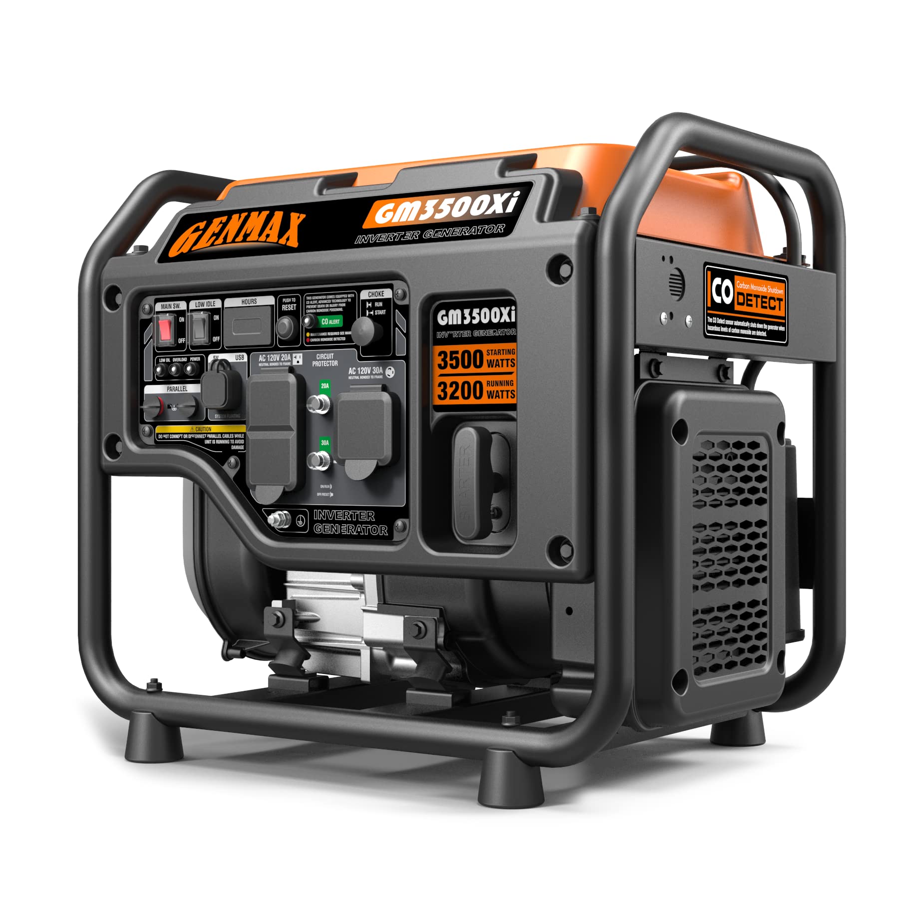 GENMAX GM3500Xi Open Frame RV Ready Inverter Generator-3500 Peak Watts-Gas Powered,Quiet Technology, EPA Compliant