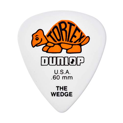 Dunlop Tortex® Wedge, White/Orange, .60mm, 12/Player's Pack