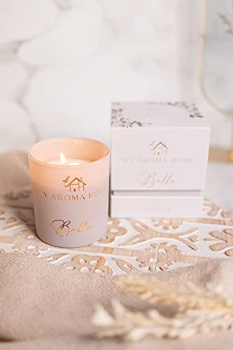 Vanilla Bean | 8 oz | Strong Scented Candles | Natural Soy Candle | Premium Strong Scent | Elegant Glass jar | Metal lid | Designer Gift Box | Long Even Burn | Double Wick