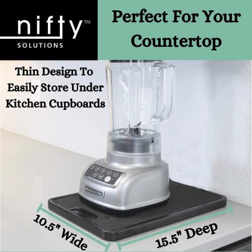 Nifty Medium & Large Appliance Rolling Tray – Black, Home Kitchen Counter Organizer, Integrated Rolling System, Non-Slip Pad Top for Coffee Maker, Stand Mixer, Blender, Toaster