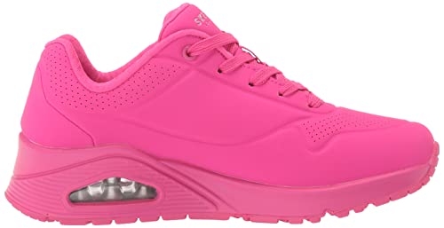 Skechers womens Skecher Street Women's Uno - Night Shades Sneaker, Pink Hot Pink Durabuck Htpk, 9 US