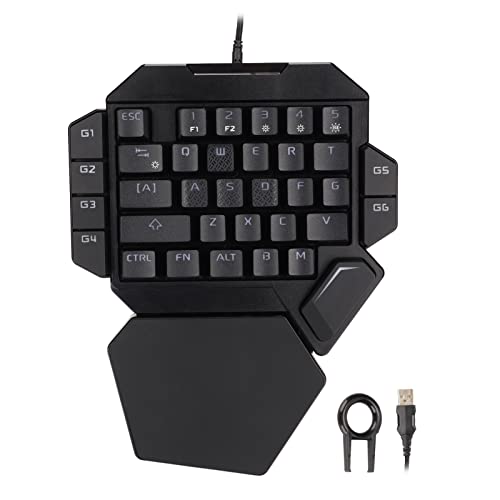 One-Handed Gaming Keyboard, 35 Keys Mechanical Numpad with 6 Programmable Keys, RGB Backlit, Game Controller for PC Gamer, Wired USB Numeric Keypad