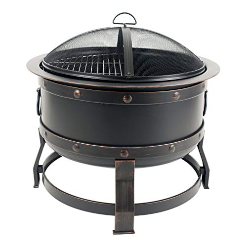 Pleasant Hearth OFW307R Killian fire Pit, Rubbed Bronze