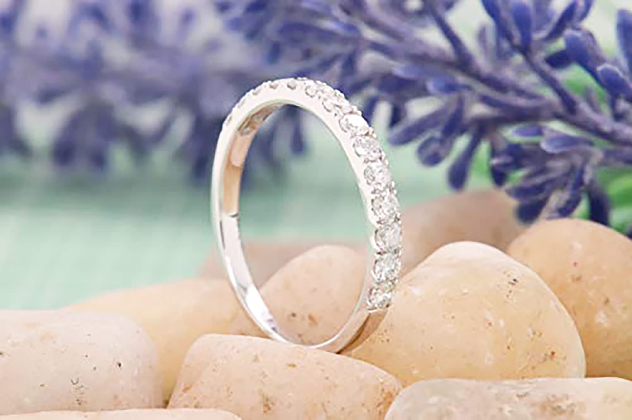 Dazzlingrock Collection 0.50 Carat (ctw) 10K Round Diamond Wedding Anniversary Stackable Band 1/2 CT, White Gold, Size 6.5