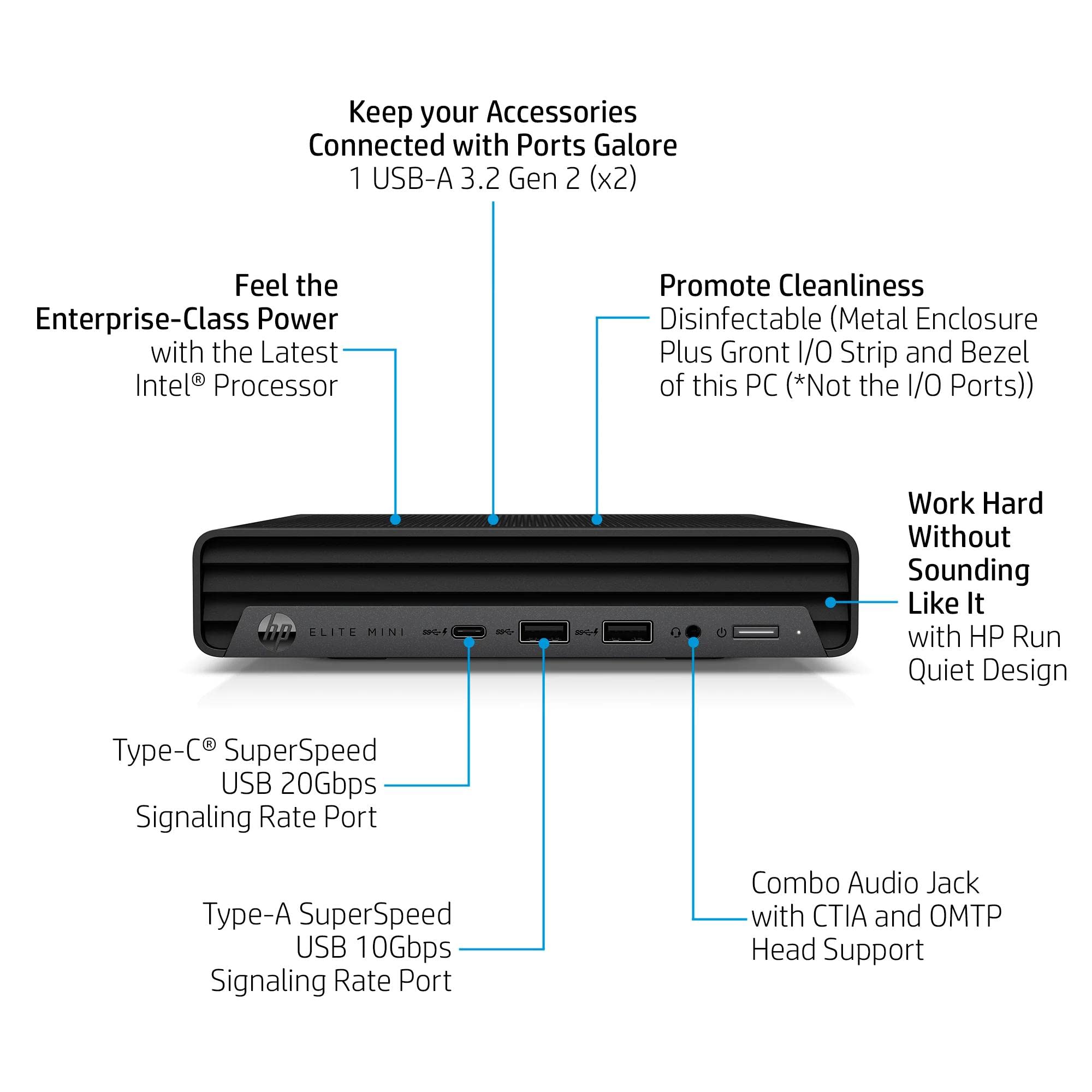 HP 2024 Elite Mini 800 G9 PC Business Desktop Computer, 13th Gen Intel 24-Core i9-13900 up to 5.6GHz, 4GB DDR5 RAM, 4TB SSD, WiFi 6, Bluetooth, Keyboard and Mouse, Windows 11 Pro, AZ-XUT
