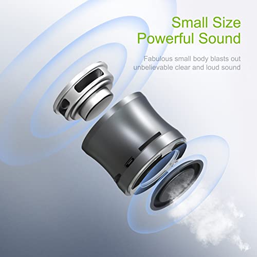 EWA A109mini Bluetooth Speaker with bass Radiator, Enhanced Impactive Bass, Portable Loud Speaker, Perfect Travel Wireless Speaker for Home, Hiking and More (Gray)